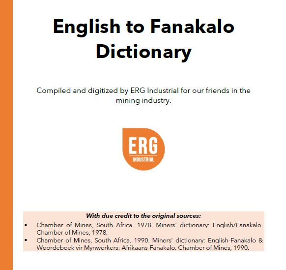 Fanakalo - South African miner's language from the past - Mining Doc
